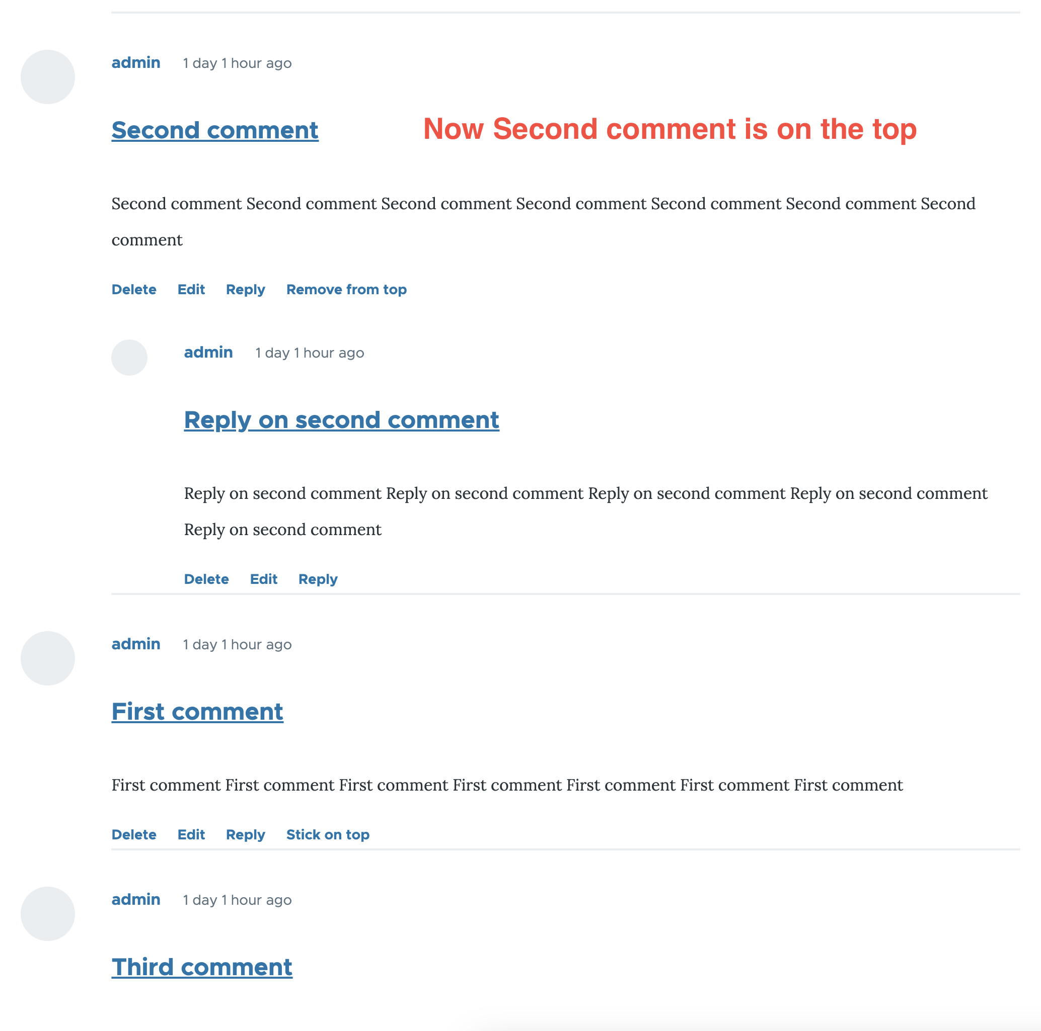 Comment on top | Drupal.org